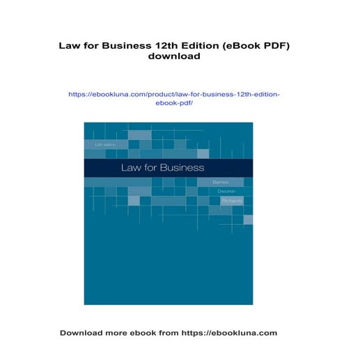 Law for Business 12th Edition (eBook PDF) | PDF