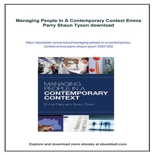 Managing People In A Contemporary Context Emma Parry Shaun Tyson | PDF