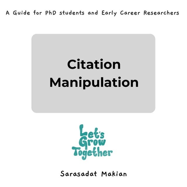 Good Citation Behaviour: Avoiding Citation Manipulation | PDF
