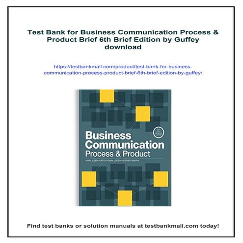 Test Bank for Business Communication Process & Product Brief 6th Brief ...