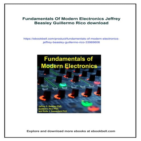 Fundamentals Of Modern Electronics Jeffrey Beasley Guillermo Rico | PDF
