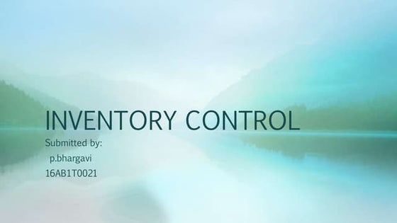 Inventory control & management | PPT