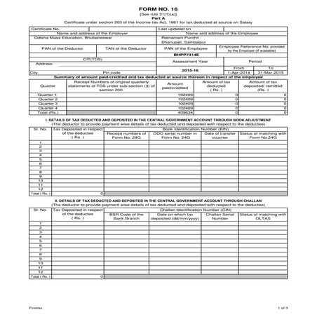 FORM 16 | PDF