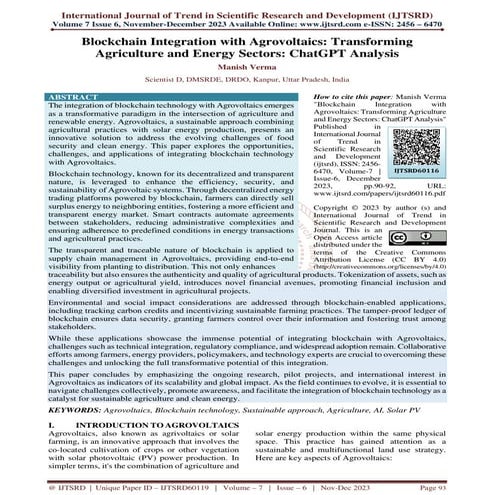 Blockchain Integration with Agrovoltaics Transforming Agriculture and ...