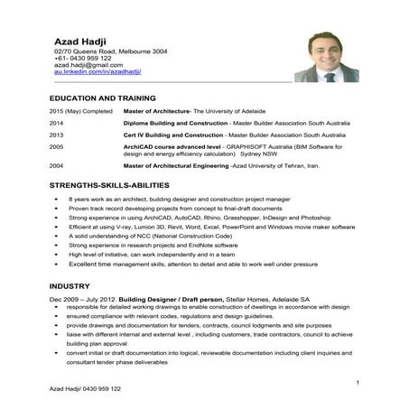 Work Resume Azad Hadji | PDF