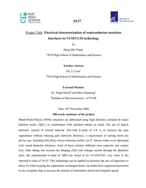 High k dielectrics | PDF | Chemistry | Science