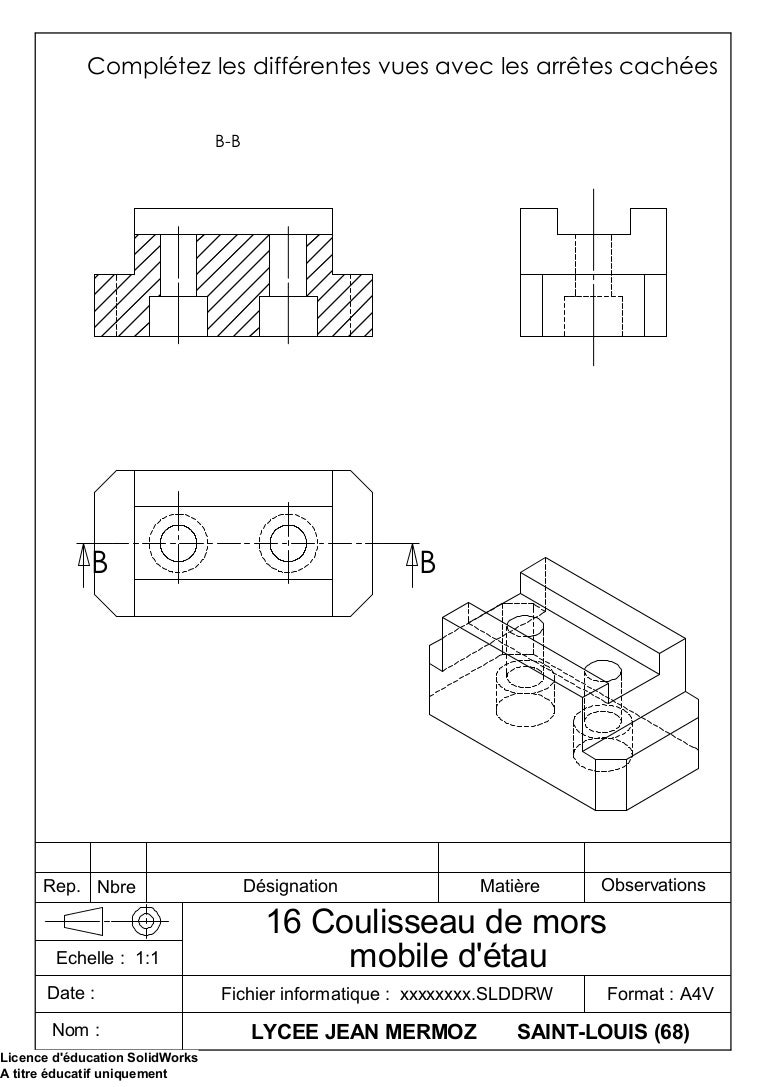 16 coulisseau de mors mobile etau cor