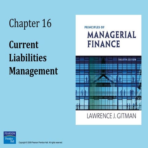 16 current liabilities management | PPT
