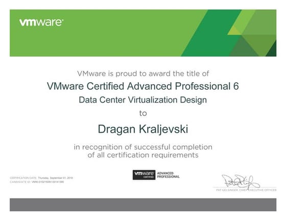 VMware Certified Professional 5 - Data Center Virtualization ...