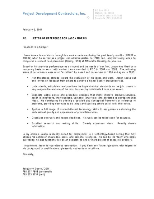 Reference Letter from Brian Foley | DOCX