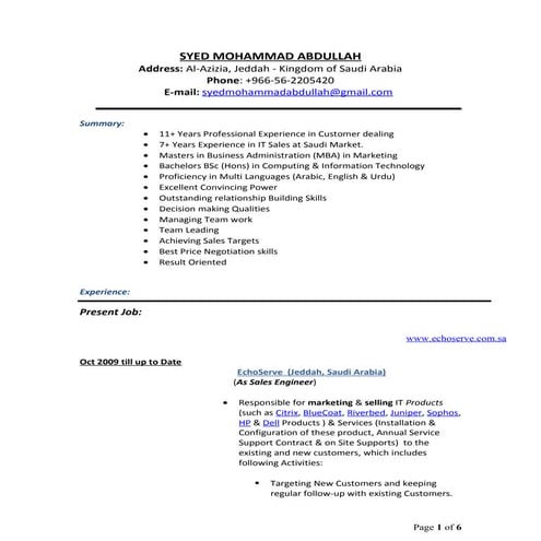 Abdullah's CV (Updated-1)REV-1 | PDF