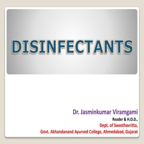 Disinfectants | PPTX