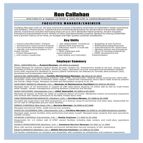 Ron Callahan CV | DOCX