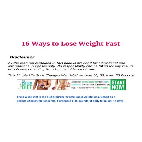 how to lose weight fast for women - 16 easy ways to lose weight fast ...