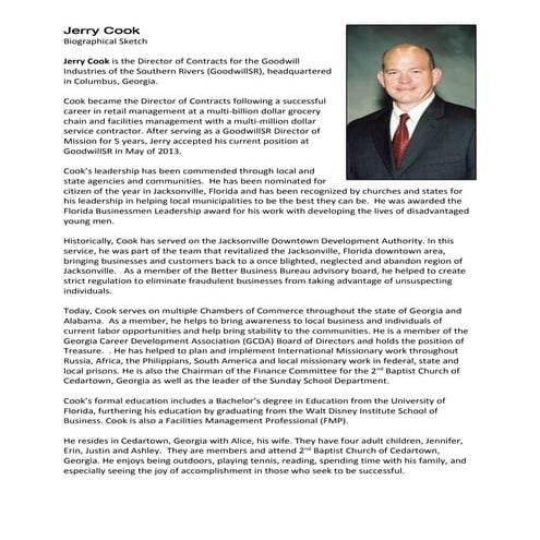 Jerry Cook Biographical Sketch 2015-1 | DOC