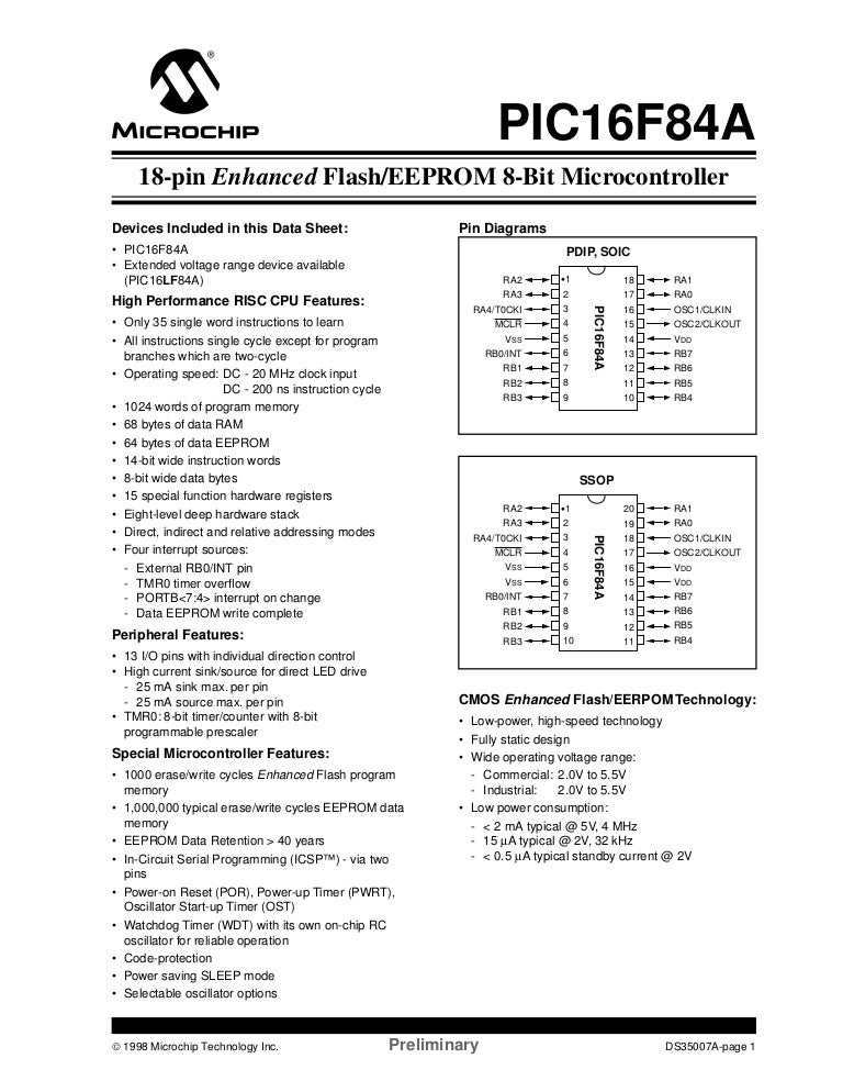 16f84a datasheet