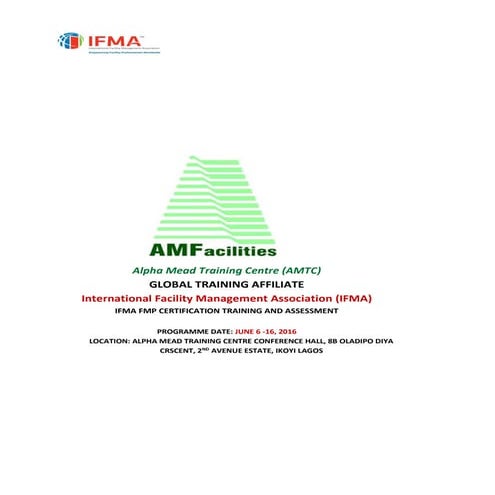 IFMA FMP Course literature -JUNE 2016 -updated | PDF