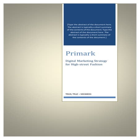 Primark:overview | PPTX
