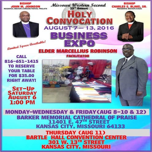 15th Annual MWJ2 Holy Convocation Business Expo | PDF