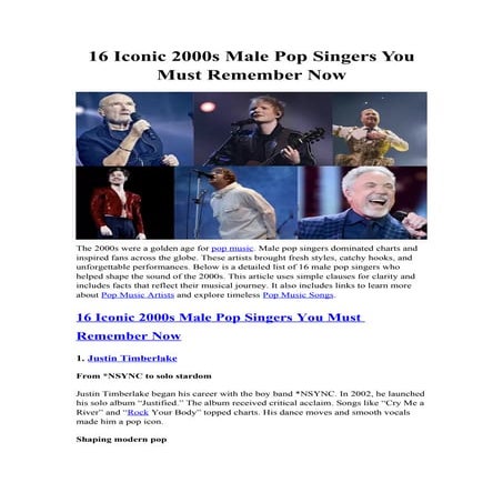 16 Iconic 2000s Male Pop Singers You Must Remember Now.docx