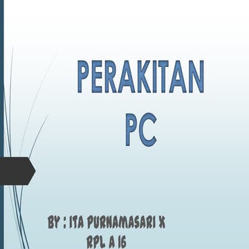 Tutorial Perakitan PC | PPT