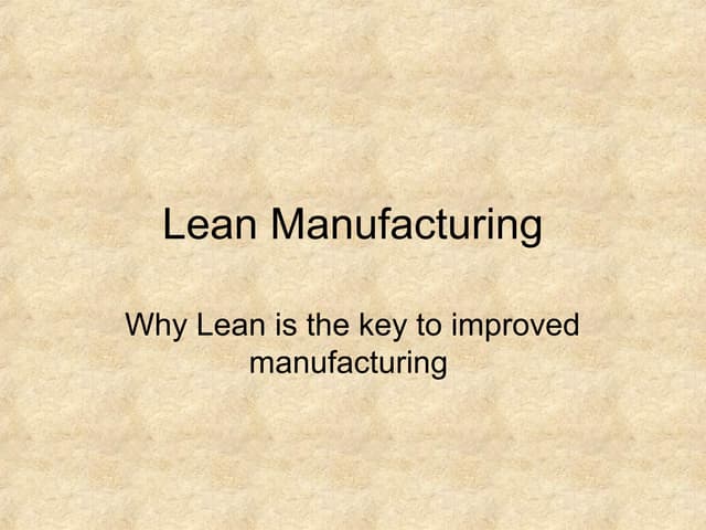Timwoods- Lean Manufacturing | PPTX