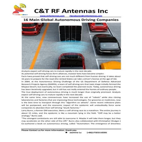 16 main global autonomous driving companies | PDF | Automotive Industry ...