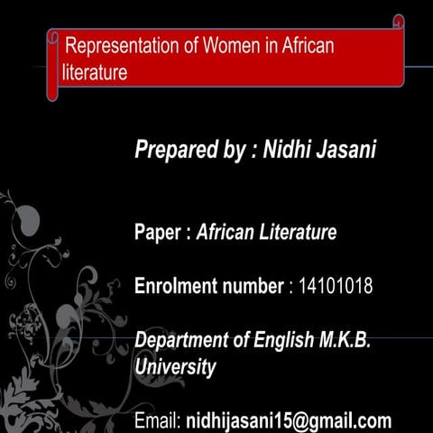 Representation of Women in African literature | PPT