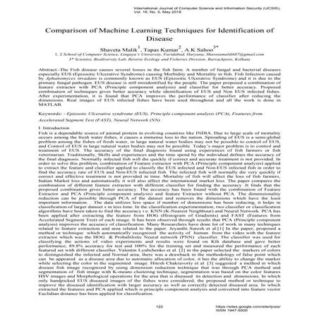 Comparison of Machine Learning Techniques for Identification of Disease ...