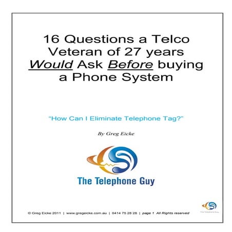 Phone Systems Brisbane - 16 questions a 27 year telco veteran would ask ...