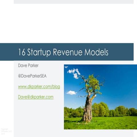 16 startup revenue models | PDF