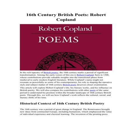 16th Century British Poets Robert Copland.docx