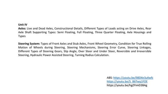 Types of Axles | PPTX