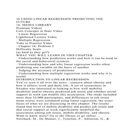 16 USING LINEAR REGRESSION PREDICTING THE FUTURE16 MEDIA LIBRAR.docx