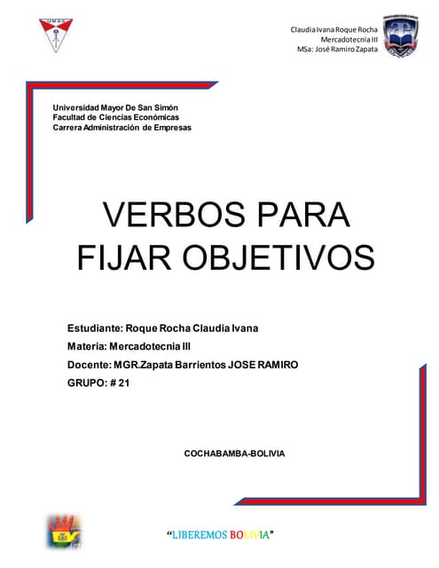 Verbos para fijar_objetivos_taxonomia_de_bloom | PDF