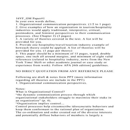 16vfom Paper1in Your Own Words Define1 Organizational Commdocx 
