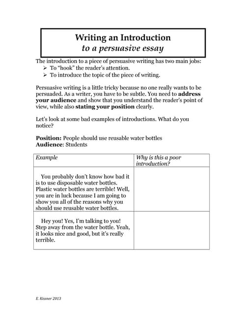 Persuasive Essay 8th Grade | PPT