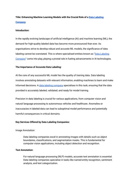 Exploring Future Trends and Innovations in Data Annotation | PDF | Databases | Computer Software ...