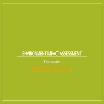 Environment Impact Assessment - EIA Reports | PPTX