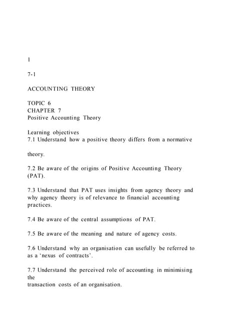 Chapter five - Positive Accounting Theory | PPT