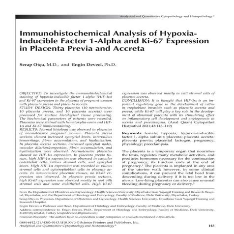 Immunohistochemical Analysis of Hypoxia-Inducible Factor 1-Alpha and Ki-67 Expression in ...