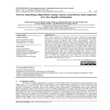 Stereo Matching Algorithm Using Census Transform And Segment Tree For 