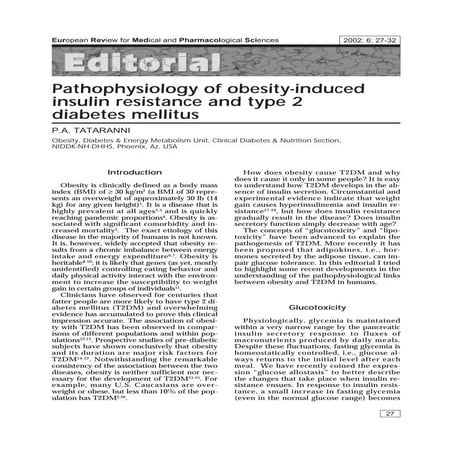 Type 2 Diabetes Mellitus - Pathophysiology | PPTX