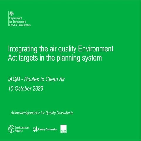17.00 Integrating the Environment Act air quality targets into the ...