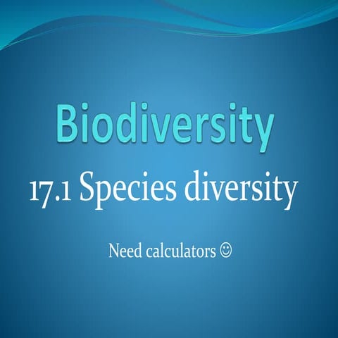 SPECIES DIVERSITY FOR HIGH SCHOOL STUDENTS | PPTX