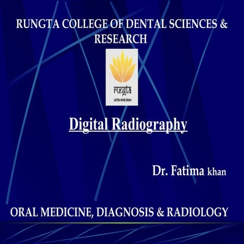 Digital Radiography in dentistry a detailed description | PPT