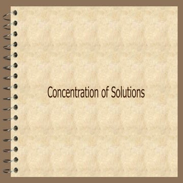 Methods of expressing concentration | PDF