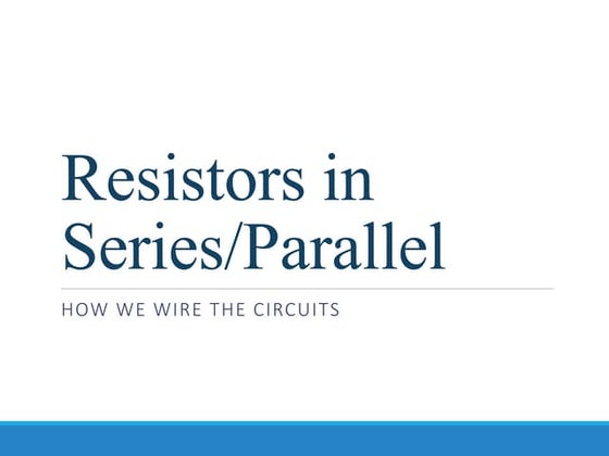 Electric circuits - grade 11 | PPT