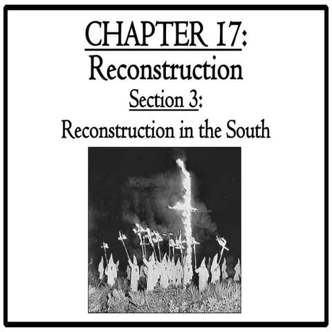17 3 reconstruction in the south | PPTX | Elections | Politics