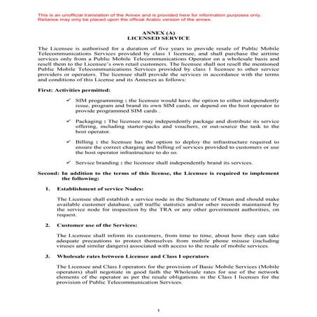 17 annexes for mobile service resale | PDF